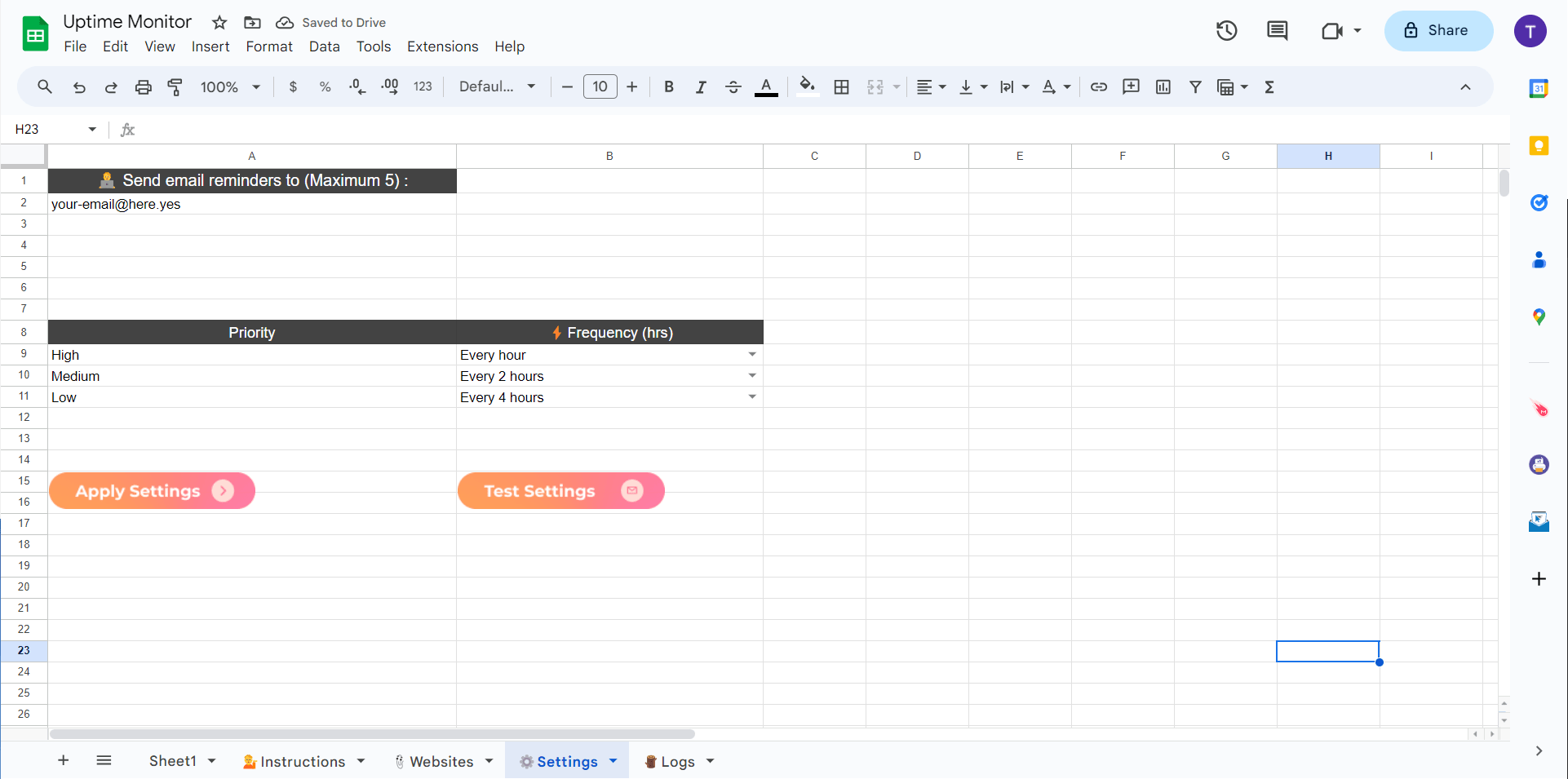 Uptime Monitor - Guardian Angel for Uptime Monitoring - Sheet Solve It